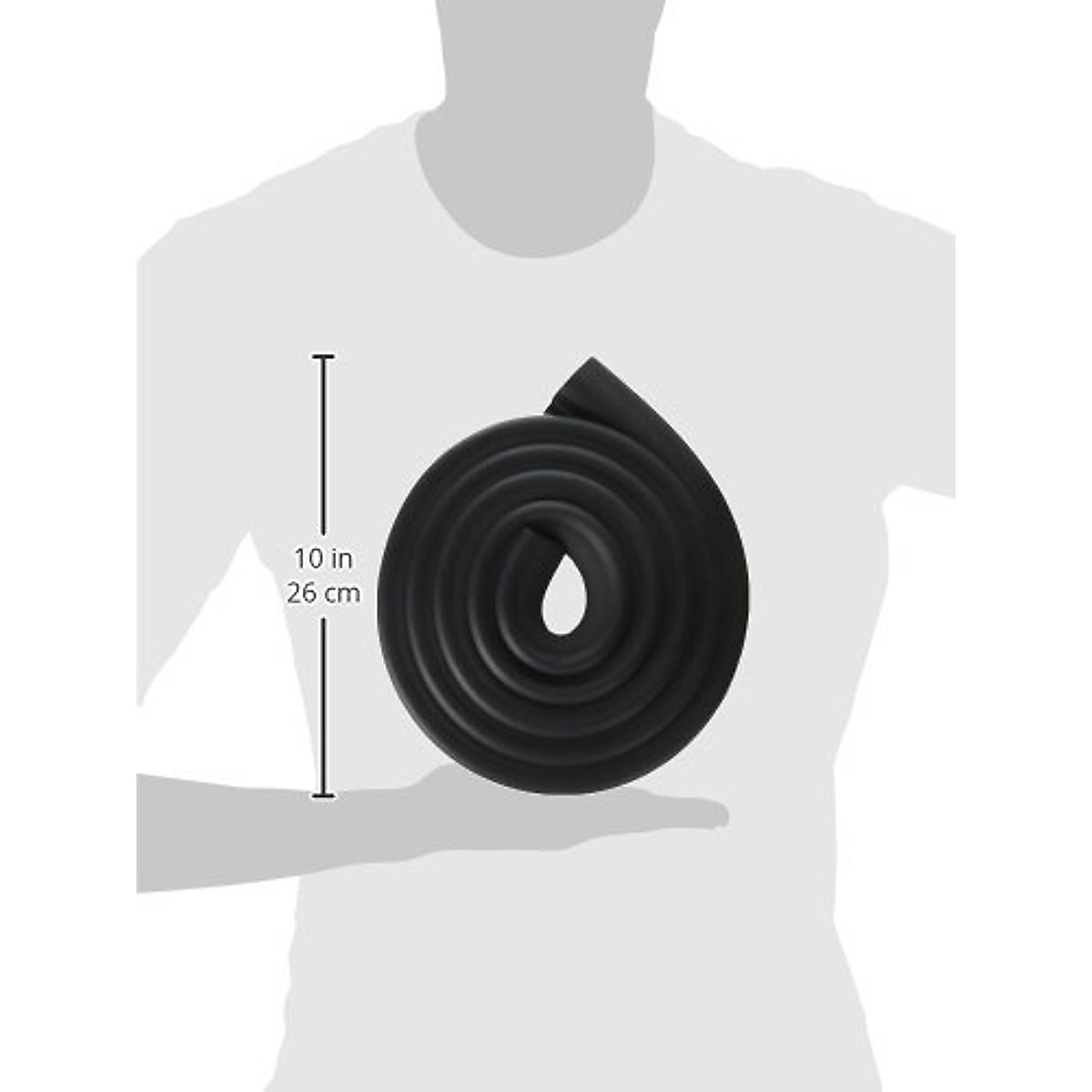 KidKusion Jumbo Edge Cushion | 6Ft | Black | Made in USA | Child Safety Edge Guard, Babyproof Furniture Bumper