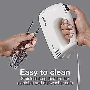 Proctor Silex 62509PS 5-Speed Hand Mixer, White