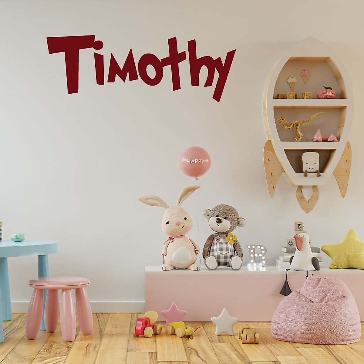 Personalized Name Nursery Wall Decal Vinyl Sticker | Multiple Font Options | Custom Kids Room Décor | Bedside Decals | Children’s Room | Car | Laptop