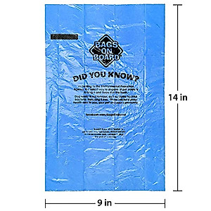 Bags On Board Dog Poop Bags | Strong, Leak Proof Dog Waste Bags | 9 x14 Inches, 315 Blue Bags
