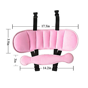StoHua Toddler Car Seat Head Support Neck Pillow Strap - Kids and Baby Safety Neck Relief Head Support Band Sleep Strap with Adjustable Belt, Pink