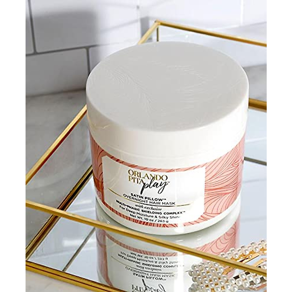 ORLANDO PITA PLAY Satin Pillow Overnight Hair Mask, Hydrates & Replenishes Hair with Intense Moisture & Shine, Promotes Visually Soft, Smooth, & Silky Tresses After Just One Use, 10 oz