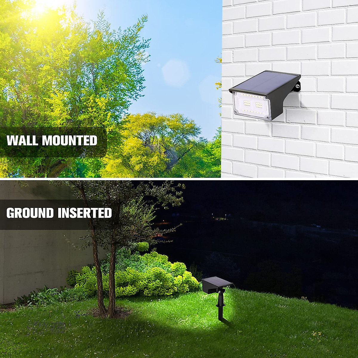 OOOLED Solar Spot Lights Outdoor, 6 Pack, 40 LEDs, 6500K Super Bright, IP65 Waterproof, Auto On/Off, Adjustable Light Head