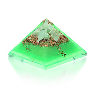 Healing & Cleansing Set - Portable Orgonite Crystal Mini Pyramids of Crystal quartz, Black Obsidian, Chrysoprase, Orange Calcite to feel energized, balanced, grounded, calm and centered