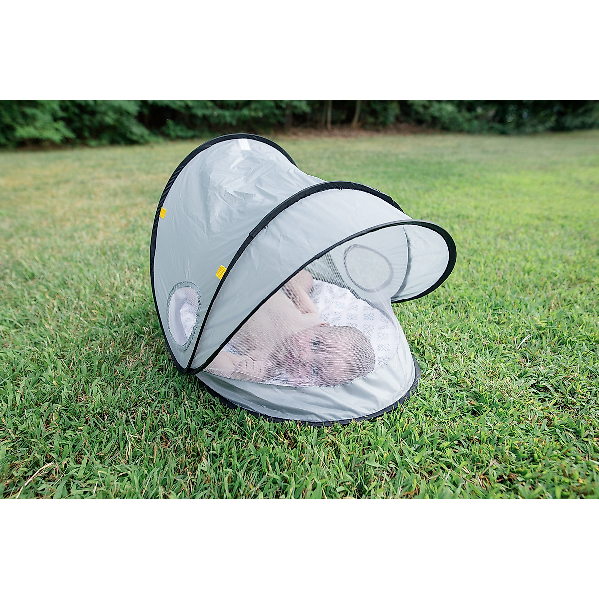 Baby Delight Comfy Canopy Breathe | Grey | Indoor and Outdoor Portable Canopy Mat | Made with 50 SPF Coated Material | Compact & Easy Set Up