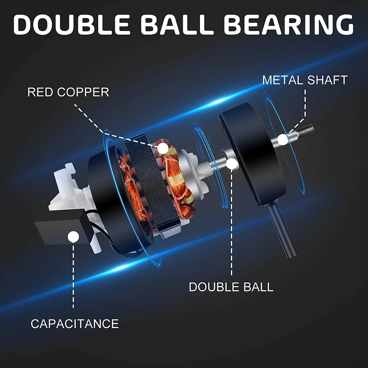 HealSmart 24 Inch Industrial Wall Mount Fan, 3 Speed Commercial Ventilation Metal Fan, 2 Pack