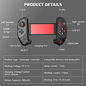 arVin Gaming Controller for iPad/iPad Mini/iPad Air, iPhone 15/14/13/12, iOS, Tablet Android Gamepad for Samsung Galaxy Tab, Huawei MatePad, Yoga Tab[Within 5-11 inch] PC Game Joystick for COD, Steam