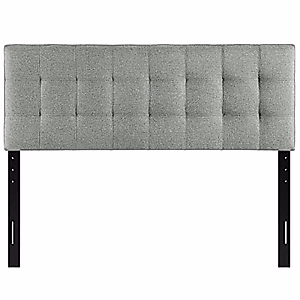 Modway Lily Tufted Linen Fabric Upholstered Full Headboard in Gray