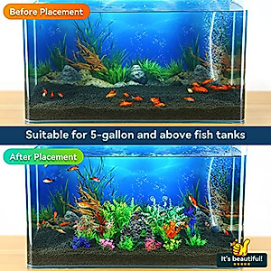 Borlech Aquarium Rock Decorations and Fish Tank Plastic Plants Decor Set 13 Pieces