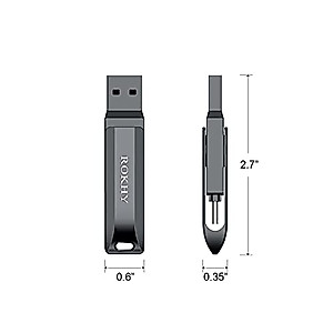 ROKHY Flash Drive USB Type C Both 3.2 Tech - 2 in 1 Dual Drive Memory Stick High Speed OTG for Android Smartphone Computer, MacBook, Google's Chromebook Pixel, Samsung - 32GB