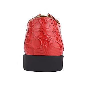 LIBERTYZENO Boys Alligator Print Genuine Leather Kids Formal Dress Shoes for Easter Gift 601 Red 8 Toddler