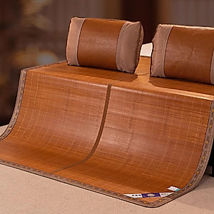 Summer Cooling Bamboo Sleeping Mat Foldable,Double-Sided Sleeping Pad Straw Mat ,Double King Size Mattress Topper Pad,Breathable Bed Sheet Air Conditioning Mat for Home Bedroom School Dormitory ( Size