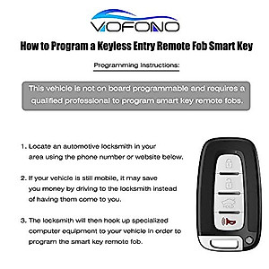 VOFONO 4 Buttons Keyless Entry Remote Flip Key Fob Compatible with Sonata 2011-2015/ Elantra 2011-2013/ Genesis 2009-2014/ Veloster 2011-2017 Replacement for Kia Optima 2010-2013 （SY5HMFNA04）