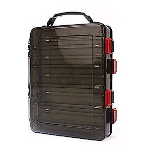 OriGlam Fishing Lure Storage Box, Fishing Tackle Storage Trays Double Sided 10 Compartments Waterproof Storage Boxes for Vest, Fly Fishing