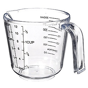 300ml Clear Plastic Measuring Baking Cups Handle Pour Spout Container