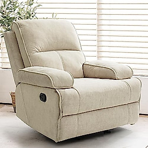 Harkawon Recliner Chair Glider Rocking Recliner Fabric Chair, Comfy Upholstered Glider Rocker for Nursery, Modern Armchair with Tall Back for Living Room, Bedroom