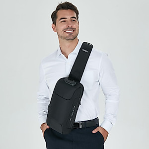 OZUKO Sling Backpack USB Anti-Theft Men'S Chest Bag Casual Shoulder Bag