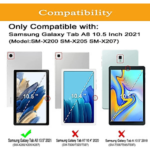 Lrufodya Galaxy Tab A8 10.5 Inch 2022 Case with Keyboard, Candy Colors Detachable Wireless Keyboard with Slim Cover for Galaxy Tab A8 SM-X200 SM-X205 (Pink)