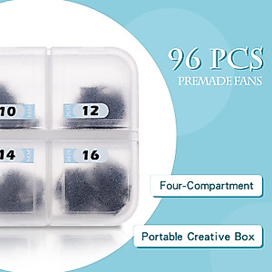 AuReve Lash Cluster Eye Lash Clusters DIY Lash Extensions Clusters Individual Lashes Eyelash Clusters Cluster Lashes For Home Use 96 Pcs 0.07D 10/12/14/16mm Mix (G01)