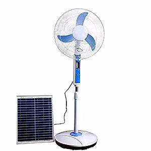 Cowin Solar Fan System - Solar Energy Fan (16’’ Blade), LED Light, 15W Solar Panel, USB Port, Comes with Outlet Converter