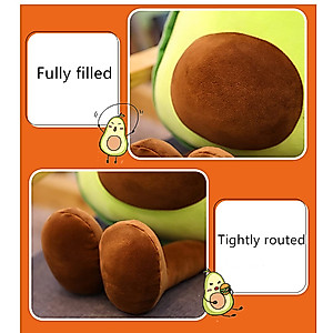 XIAOHONG 23.6 inch Large Avocado Fruit Soft Plush Toy Furry Stuffed Toy Avocado Plush Doll Cute Toy Avocado Stuffed Pillow Kawaii Food Shaped Fruit Series Hugging Pillow for Kids