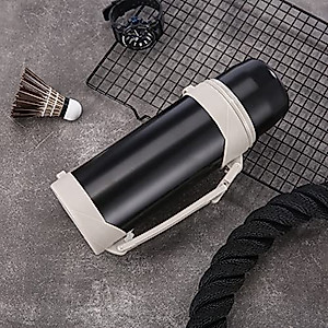 ConToose Insulated Water Bottle, Stainless Steel Sports Water Bottles with Handle, 40oz, Black