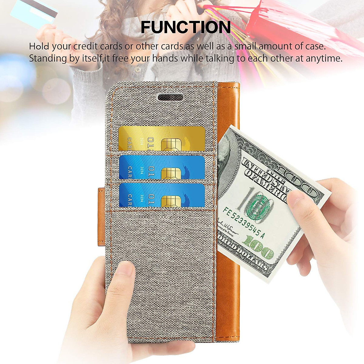 Gigaset GS3 Case, Oxford Leather Wallet Case with Soft TPU Back Cover Magnet Flip Case for Gigaset GS3