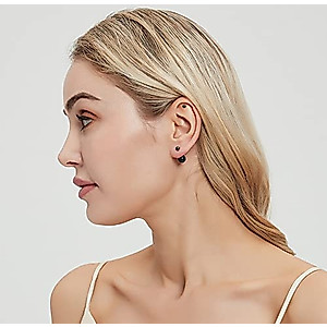 Jade Earrings for Women, Screw Back Removal-free Safe 925 Sterling Silver Stud Earrings for Sensitive Ears, Cute Dual-Sided Wear Earrings Studs Jewelry Gift for Women Girls