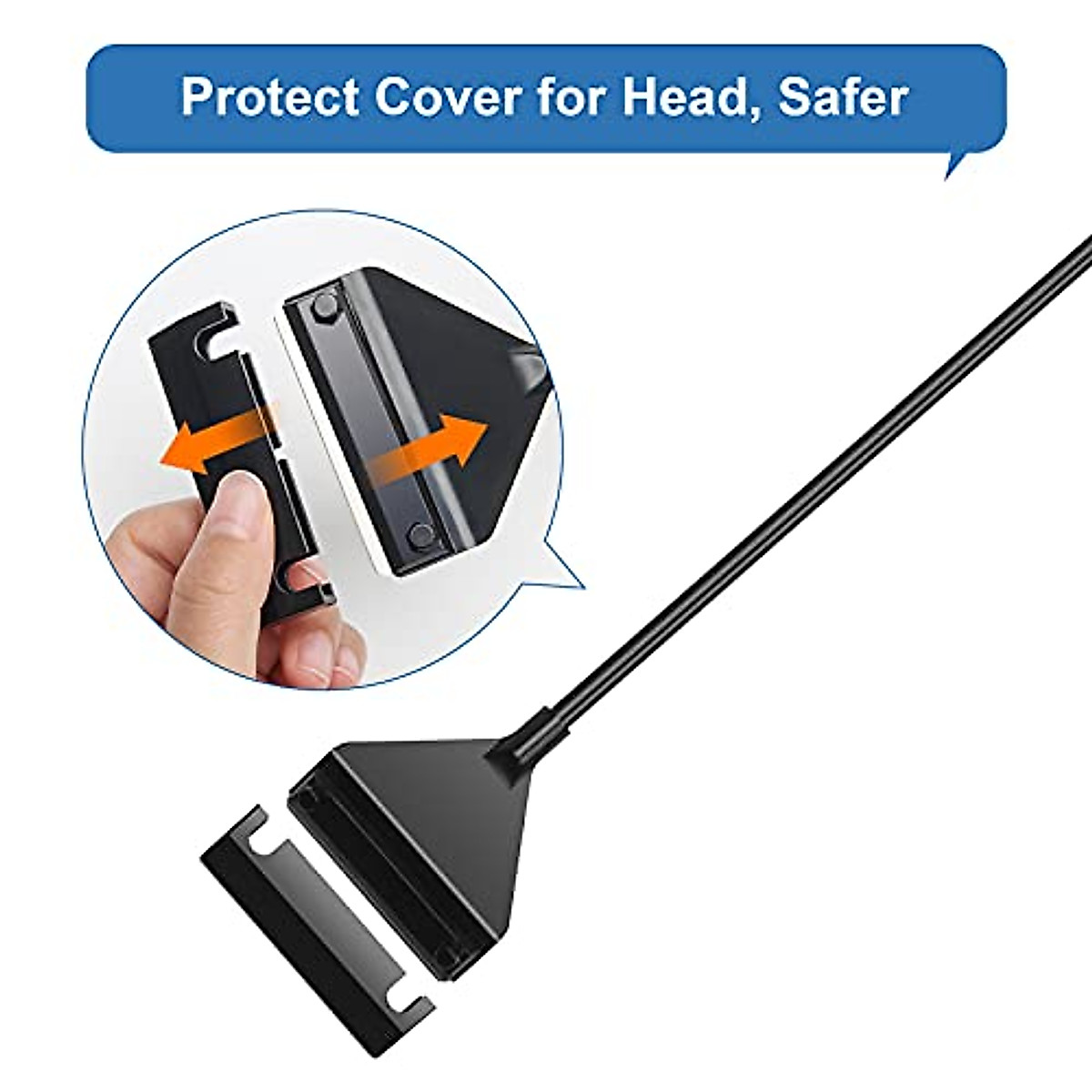 Luxiv Stainless Steel Algae Scraper Black, Aquarium Glass Cleaner Tools 25.6 Inches Fish Tank Scraper Cleaner Handheld Scraper for Aquarium Tank