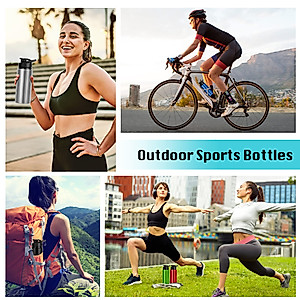 LYDTICK 10 Pack Sports Aluminum Water Bottles, 20oz with Snap Lids - Leak Proof, Personalized for Travel, Camping, Gym, Hiking, Fishing (Black)