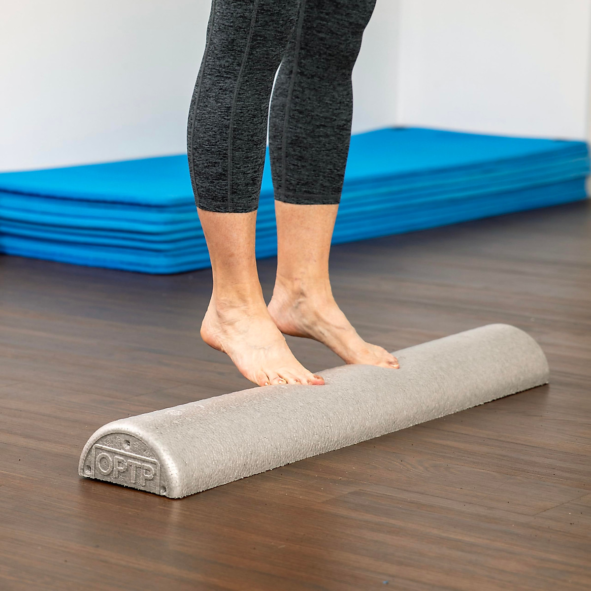 OPTP Silver AXIS Foam Roller, Moderate Density for Sports Medicine, Physical Therapy, Pilates, Yoga - Myofascial Release on Trigger Points (Silver Moderate Density, 36" x 3" Half-Round)