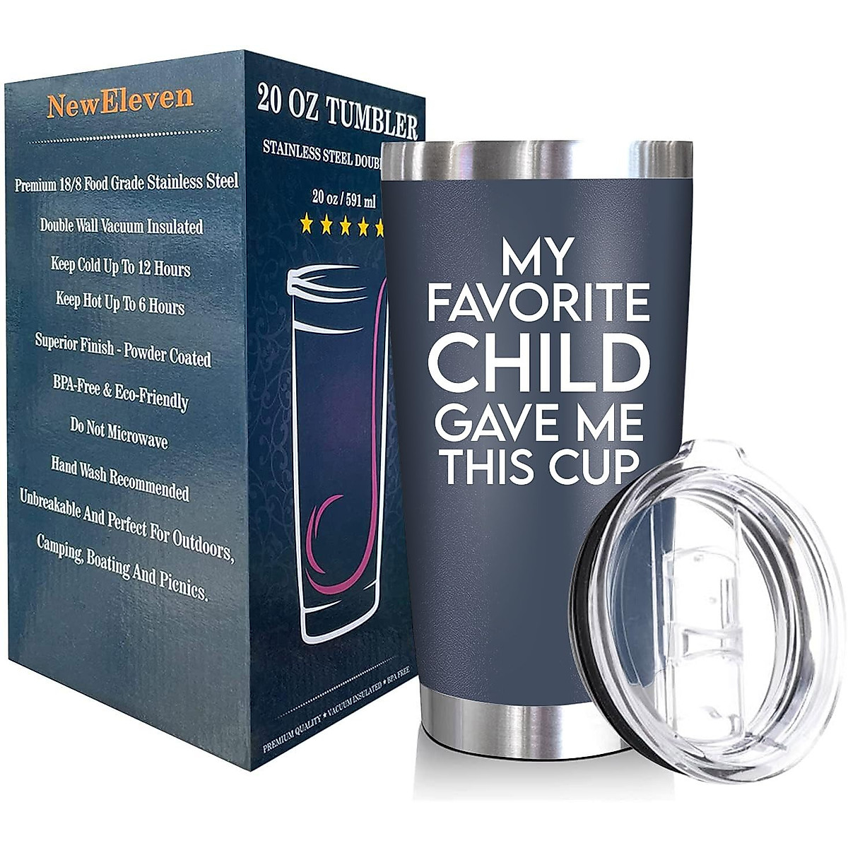 NewEleven Christmas Gifts For Dad - Birthday Gifts For Dad From Daughter, Son, Kids - Husband Gifts - Birthday Present Ideas For Father, Husband, New Dad, Bonus Dad From Daughter, Son - 20 Oz Tumbler