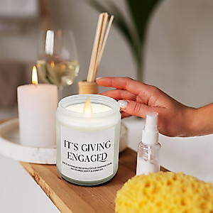 Ayxvt Engagement Candle, Engagement Gifts for Couples Him Her, Gifts for Newly Engaged Couples, Bridal Shower Gifts, Engaged Candle, Wedding Candle, It's Giving Engaged Scented Candles
