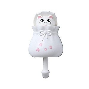 AINIJIA&HOLO Cute Cat in Bag Coat Hook,Key Hook, hat Hook, Towel Bag Scarf Wall Hook,Decorative Wall Hook Wall Hanger Holder for Hanging Coats, Keys, Hats, Luggage and Towels