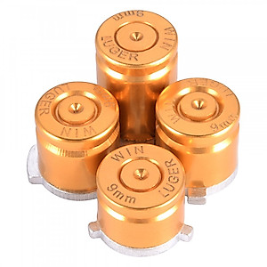 eXtremeRate Gold Metal Alumium Alloy Bullet ABXY Mod Buttons Set Replacement Parts for Xbox One Standard Xbox One Elite Xbox One S Xbox One X Game Controller