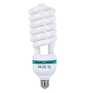 Aqirui 85W Light Bulb 5500K CFL Daylight Spiral Softbox Bulb in E27 Socket for Photography Photo Video Studio Lighting 1 Pack