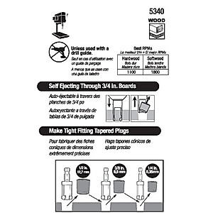 Milescraft 5340 Plug Cutter Set, 3-Piece
