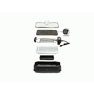 PowerXL Smokeless Grill Family Size- with Tempered Glass Lid with Interchangeable Grill and Griddle Plate and Turbo Speed Smoke Extractor Technology 22.1” X13.2” X 6.1