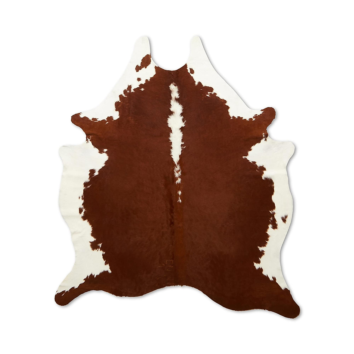 Hillyard Cowhide Rug Brown and White Real Handcrafted Grade A Natural Cowhide Rug - Sustainably Sourced and Lasts Longer - Extra Large Cut 7.5 x 6.5 ft