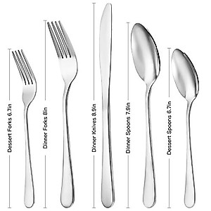 Gold Silverware Set, 20 Piece Flatware Cutlery Set Stainless Steel Kitchen Utensils Service for 4, Dishwasher Safe, Mirror Polished Dinner Knife, Fork, Spoon for Home and Restaurant (Gold)