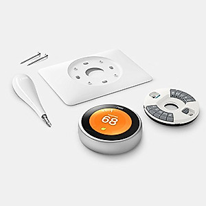 Google Nest T3007ES Learning Thermostat - 3rd Gen - (Stainless Steel) with Nest Temperature Sensor (T5000SF)