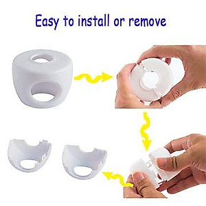 (4 Pack) KinderGard Baby Safety Door Knob Covers to Child Proof Doors Easy Installation,Toddler,Child,Accident, Lock, Universal,Cover,Protection, Babyproofing, Works with All Knobs up to 2 ¼ inches