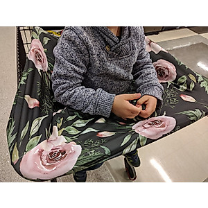 Pobi Baby Car Seat Covers and Nursing Cover - Soft and Stretchy Floral Pattern (Charm)