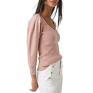 Karl Lagerfeld Paris Women's Everyday Casual Sparkle Sweater, Dune Pink Multi
