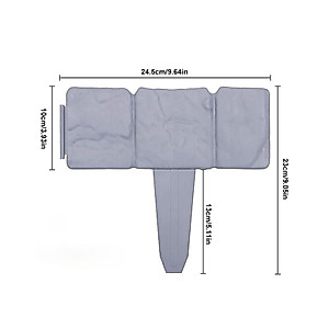 Garden Fence Border, Plastic Stone Effect Flowerbed Grass Lawn Plant Decorative Edging Panels for DIY Outdoor Patio Balcony Yard (10PCS)