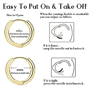 6Pair Small Gold Huggie Hoop Earrings for Women,14K Gold Plated Earring Set, Huggies Earrings, Cartilage Hoop Earring, Trendy Dainty Tiny Cubic Zirconia Beaded Chain Twisted Earrings Packs (Gold Color-A)