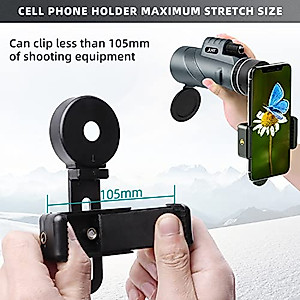 JLHT 40X60 Monocular Telescope High Power Monocular for Adults with Phone Adapter& Tripod& Hand Strap Low Night Vision Monocular Equipped with BAK4 Prism for Bird Watching Hunting Traveling Concert
