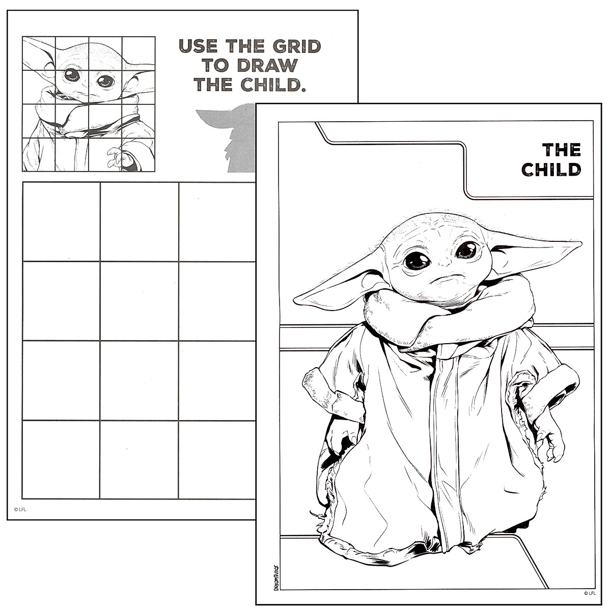 Star War Mandalorian & Baby Yoda Coloring & Activty Book Set - x2
