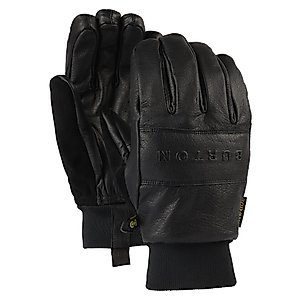 BURTON Standard Treeline Leather Gloves, True Black, Medium