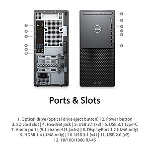 Dell Newest XPS 8940 Business Desktop, Intel Core i7-11700, 64GB DDR4 RAM, 1TB SSD, Wired Keyboard and Mouse Combo, DP, HDMI, DVD-RW, Killer Wi-Fi 6, Bluetooth, Windows 11 Pro, Black